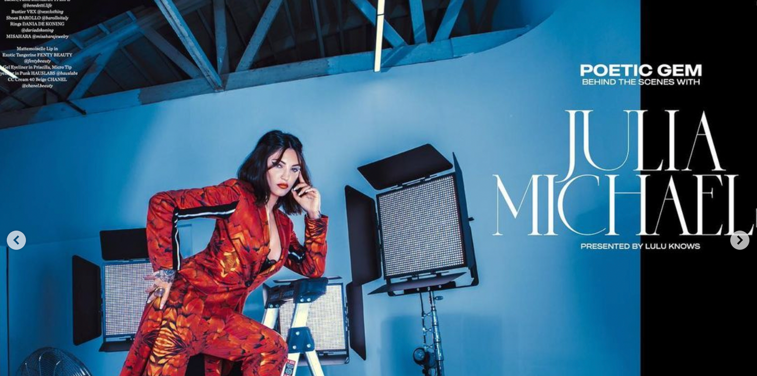 Julia Micheals Wears Anna Zuckerman For Basic Magazine Photoshoot