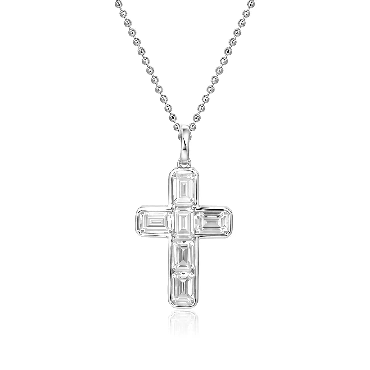Baguette Cross Necklace in XL - Anna Zuckerman