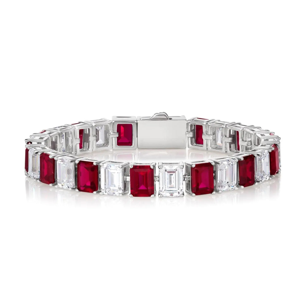 Anna Zuckerman Lisa Marie Statement Bracelet in Red Ruby